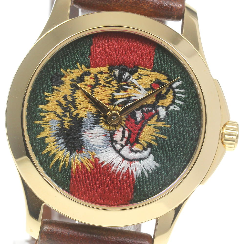 【楽天市場】☆良品【GUCCI】グッチ Gタイムレス マルシェ・デ・メルヴェイユ タイガー 126.4 YA126497 クォーツ メンズ ...