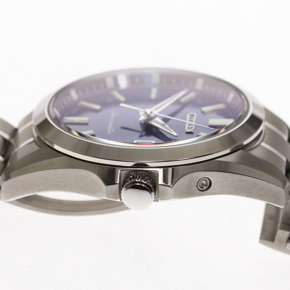 【楽天市場】☆良品 内箱・保証書付【CITIZEN】シチズン ザ・シチズン AQ4030-51L/A060-T024271 チタン ブルー和紙文字盤 クォーツ メンズ【中古】：CLOSER