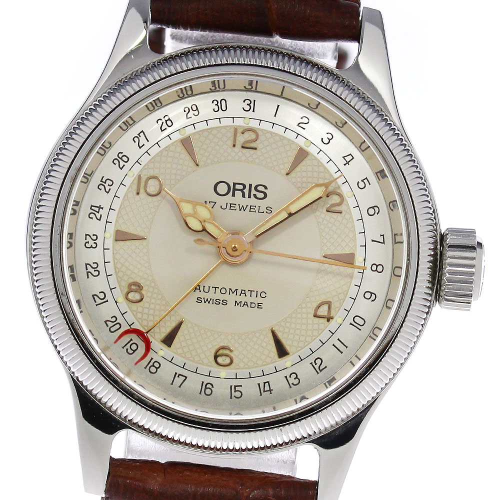 【楽天市場】☆美品【ORIS】オリス ポインターデイト 7400 自動巻き ボーイズ_701234【中古】：CLOSER