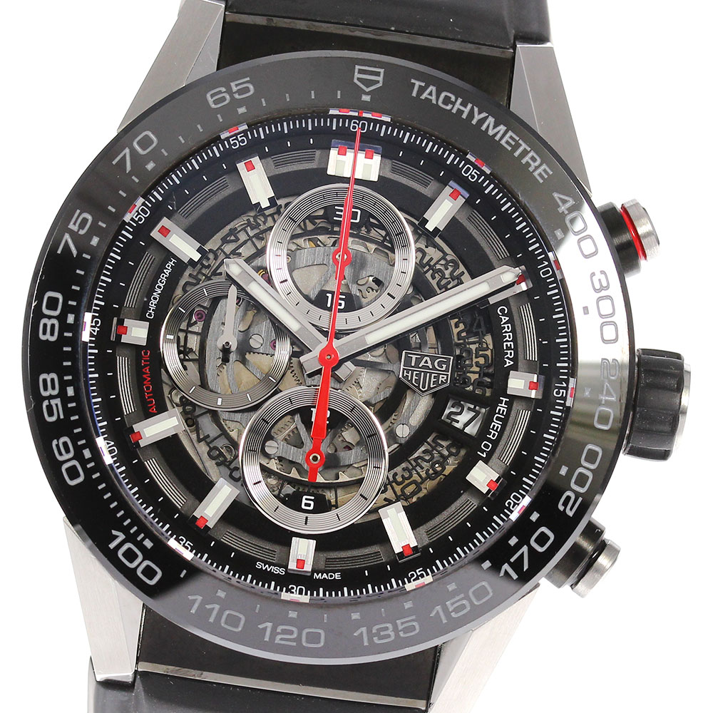 【楽天市場】☆美品★保証書付き【TAG HEUER】タグホイヤー カレラ キャリバーホイヤー01 クロノグラフ デイト CAR2A1Z-0 ...