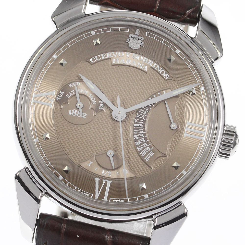 【楽天市場】★箱・保証書付き【CUERVO Y SOBRINOS】クエルボ・イ・ソブリノス ヒストリアドール レトログラード 3194-IT ...