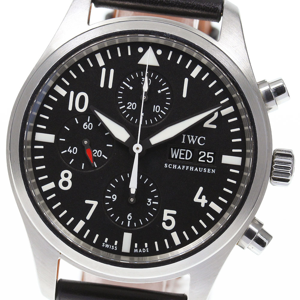 【楽天市場】★内箱・保証書付き【IWC SCHAFFHAUSEN】IWC パイロットウォッチ クロノグラフ デイデイト IW371701 自動 ...