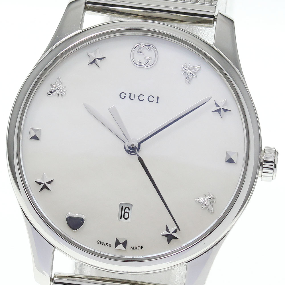 【楽天市場】☆良品★内箱・保証書付き【GUCCI】グッチ Gタイムレス デイト 126.5/YA126583 クォーツ レディース ...
