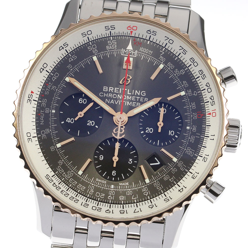 【楽天市場】☆良品★箱・保証書付き【BREITLING】ブライトリング ナビタイマー1 B01 クロノグラフ UB0121 自動巻き メンズ ...
