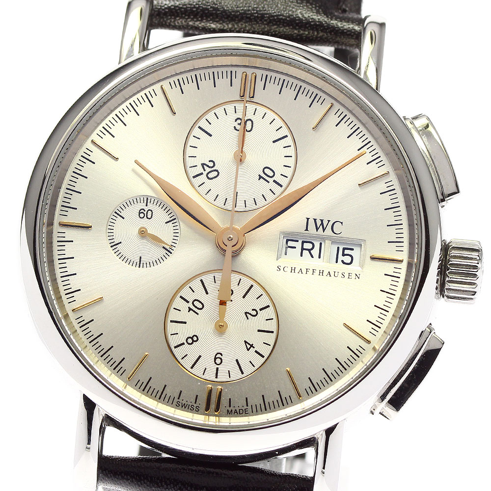 【楽天市場】☆良品【IWC SCHAFFHAUSEN】IWC ポートフィノ クロノグラフ デイデイト IW378302 自動巻き メンズ ...