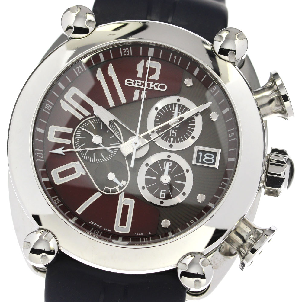 【楽天市場】セイコー SEIKO SBLA027/5R86-0AA0 ガランテ GMT クロノグラフ スプリングドライブ メンズ 良品 箱付き ...