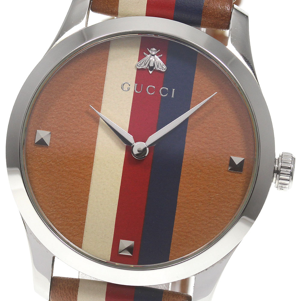 【楽天市場】★箱・保証書付き【GUCCI】グッチ Gタイムレス ストライプ マルチカラー 126.4/YA1264078 クォーツ メンズ ...