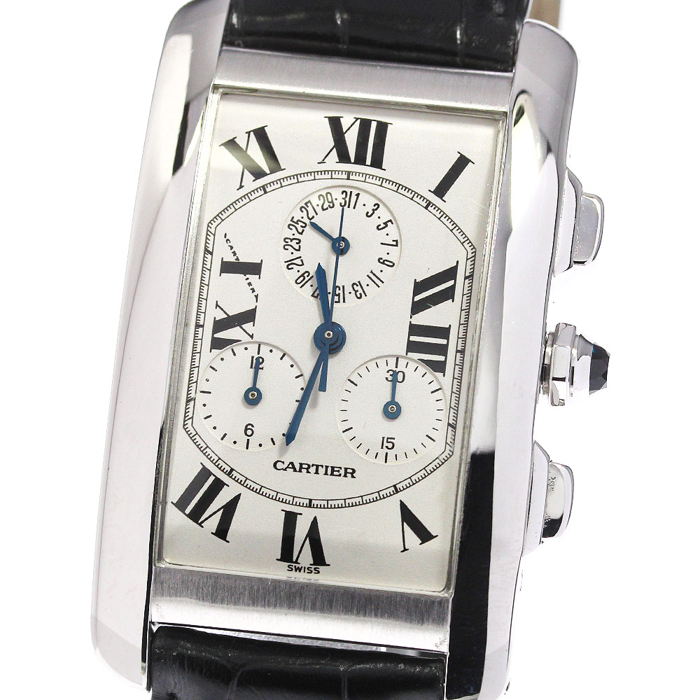【楽天市場】カルティエ CARTIER W2603356 タンクアメリカンLM クロノリフレックス K18WG クォーツ メンズ ...