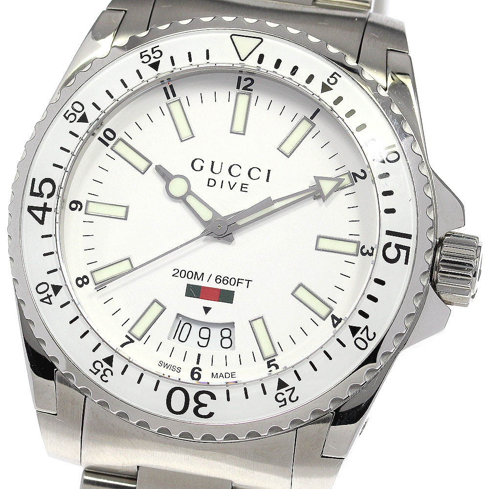 【楽天市場】☆未使用品 ★箱・保証書付き【GUCCI】グッチ ダイヴ デイト YA136302/136.3 クォーツ メンズ_739413 ...