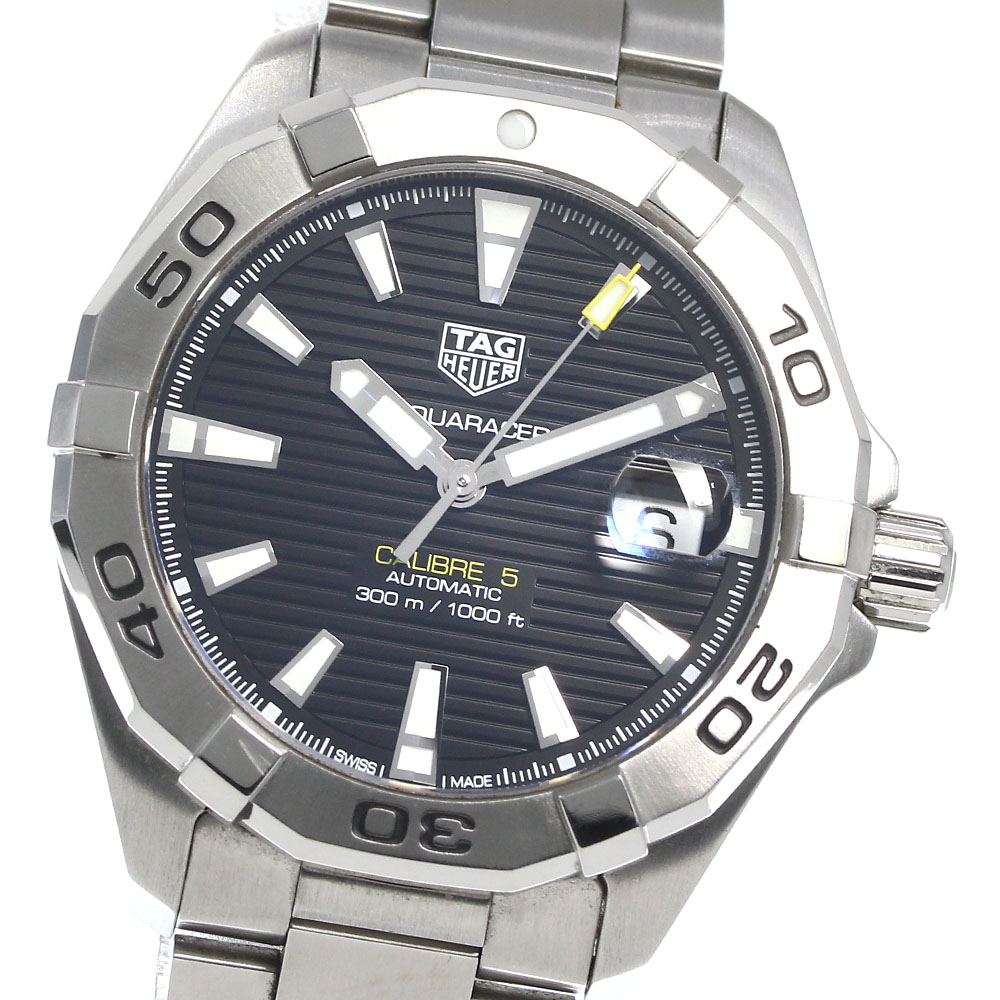 【楽天市場】タグホイヤー TAG HEUER WBD2110-0 アクアレーサー キャリバー5 デイト 自動巻き メンズ 良品 箱・保証書付き ...