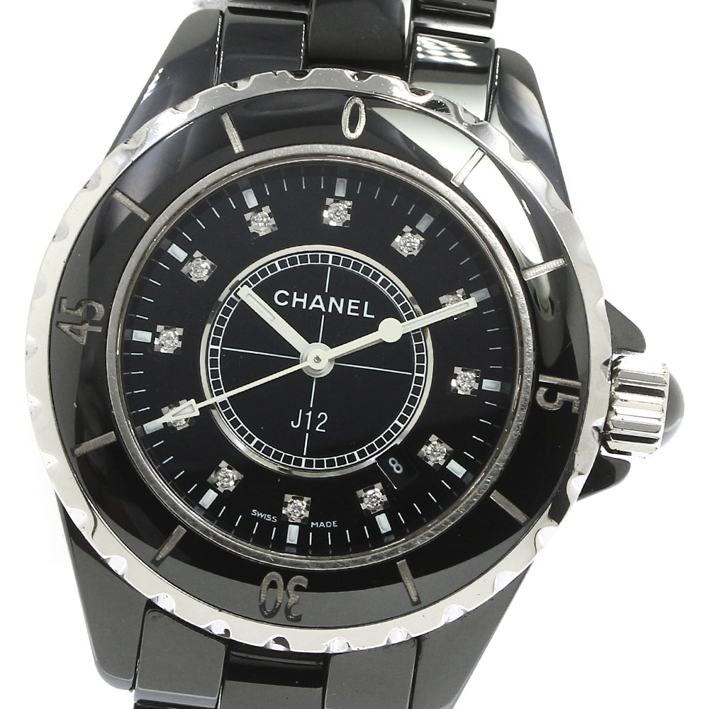 【楽天市場】シャネル CHANEL H1625 J12 黒セラミック 12Pダイヤ クォーツ レディース _757912【中古】：CLOSER