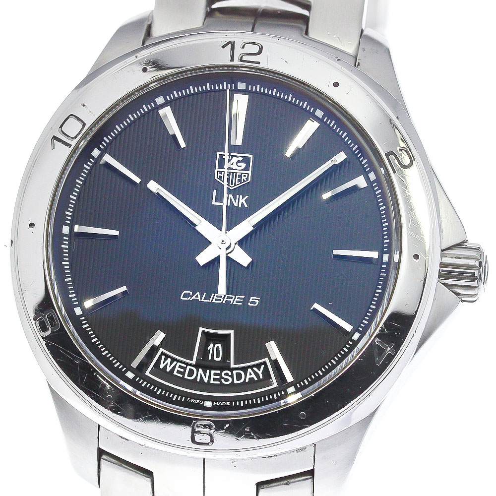 【楽天市場】訳あり タグホイヤー TAG HEUER WAT2010-0 リンク キャリバー5 デイト 自動巻き メンズ _779597【中古 ...