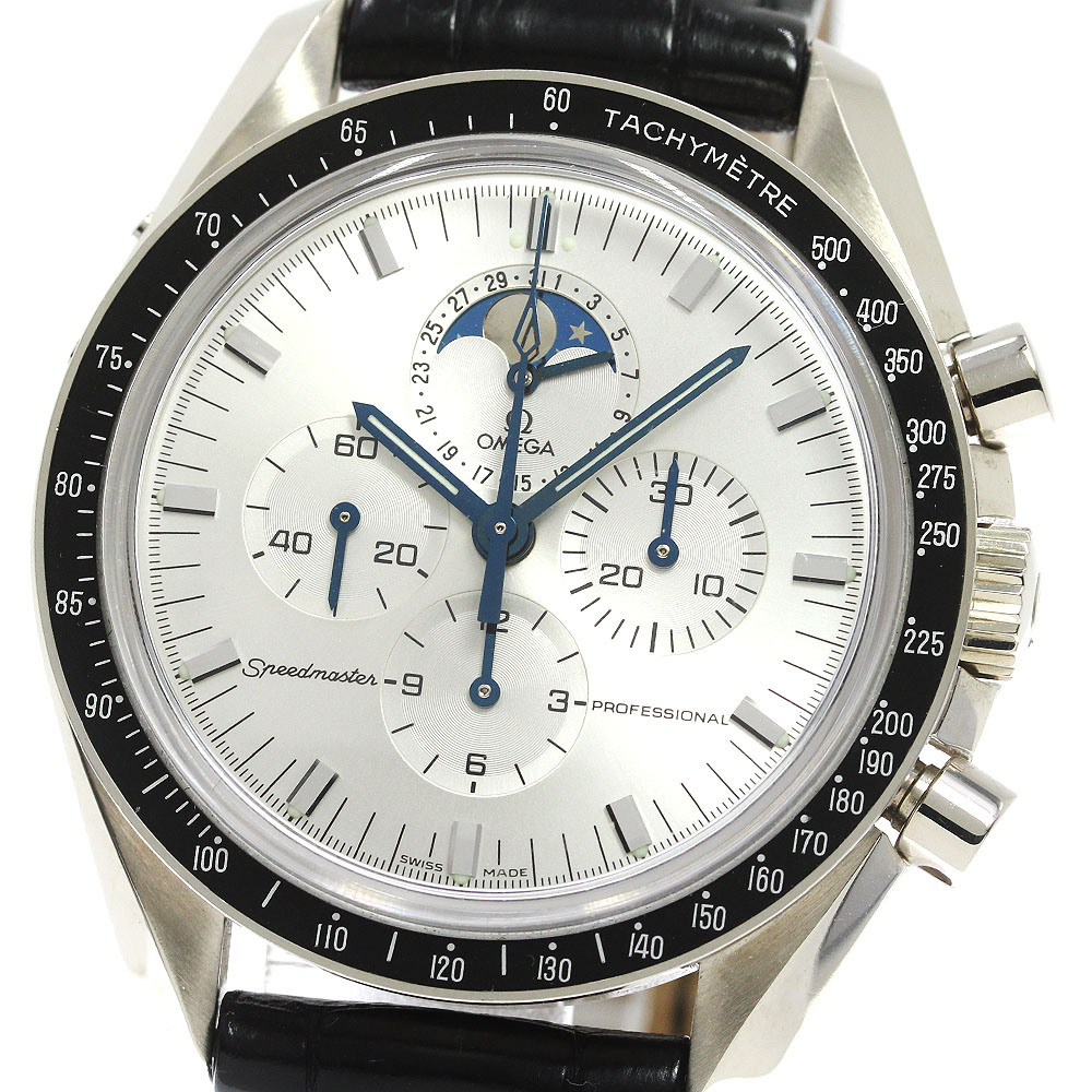 【楽天市場】オメガ OMEGA 3689.30.31 スピードマスター ムーンフェイズ K18WG 手巻き メンズ _763830【中古 ...
