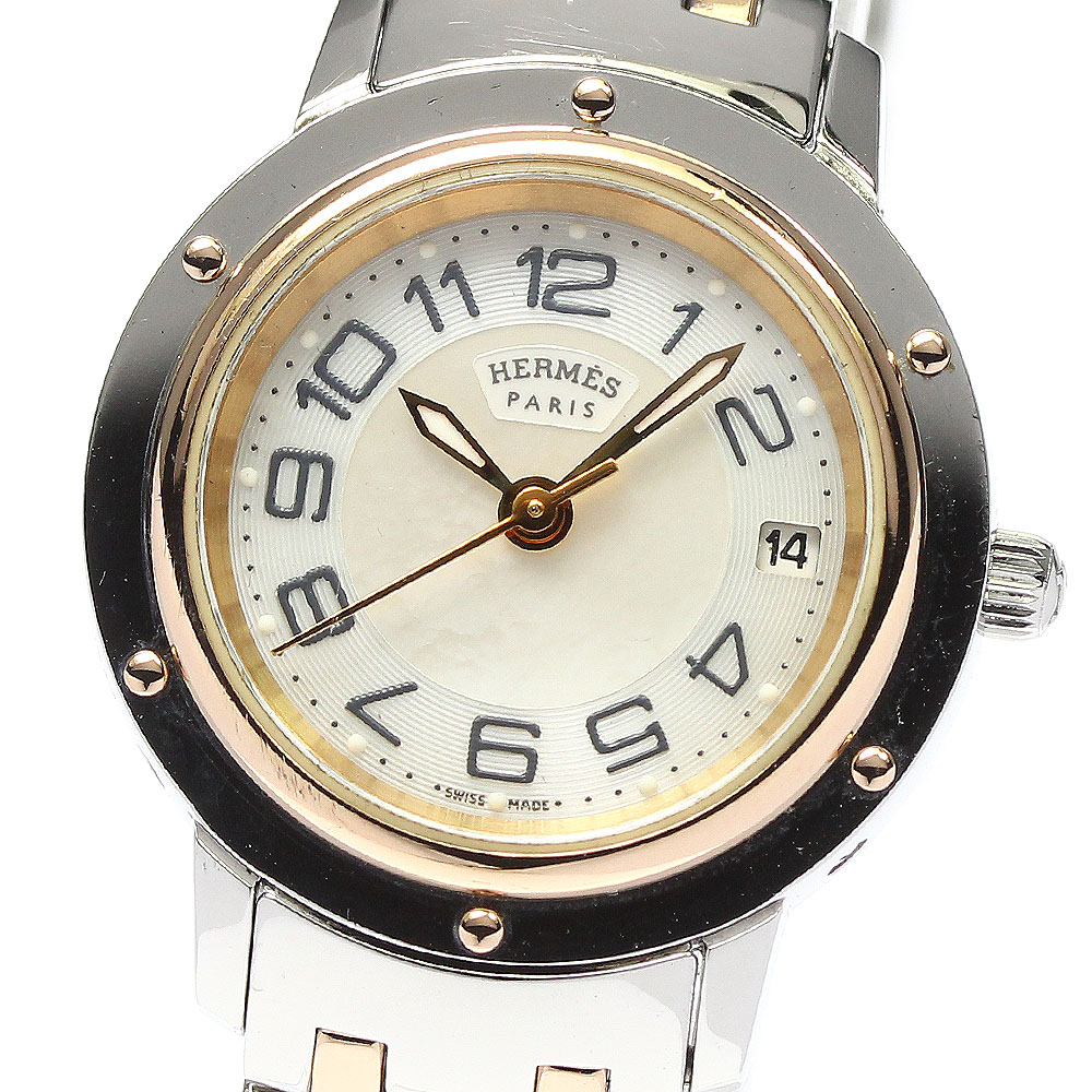 【楽天市場】エルメス HERMES CP1.221 クリッパー クラシック デイト クォーツ レディース _800222【中古】：CLOSER