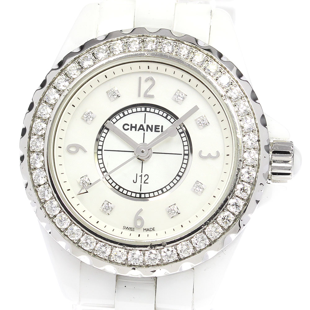 【楽天市場】シャネル CHANEL H2572 J12 白セラミック ダイヤベゼル 8P クォーツ レディース _805041【中古】：CLOSER