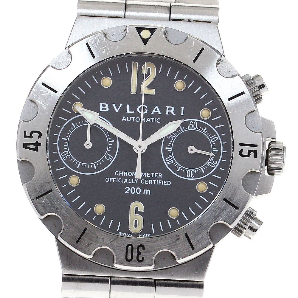 【楽天市場】訳あり ブルガリ BVLGARI SC38S ディアゴノ スクーバー クロノグラフ 自動巻き メンズ 内箱・保証書付き ...