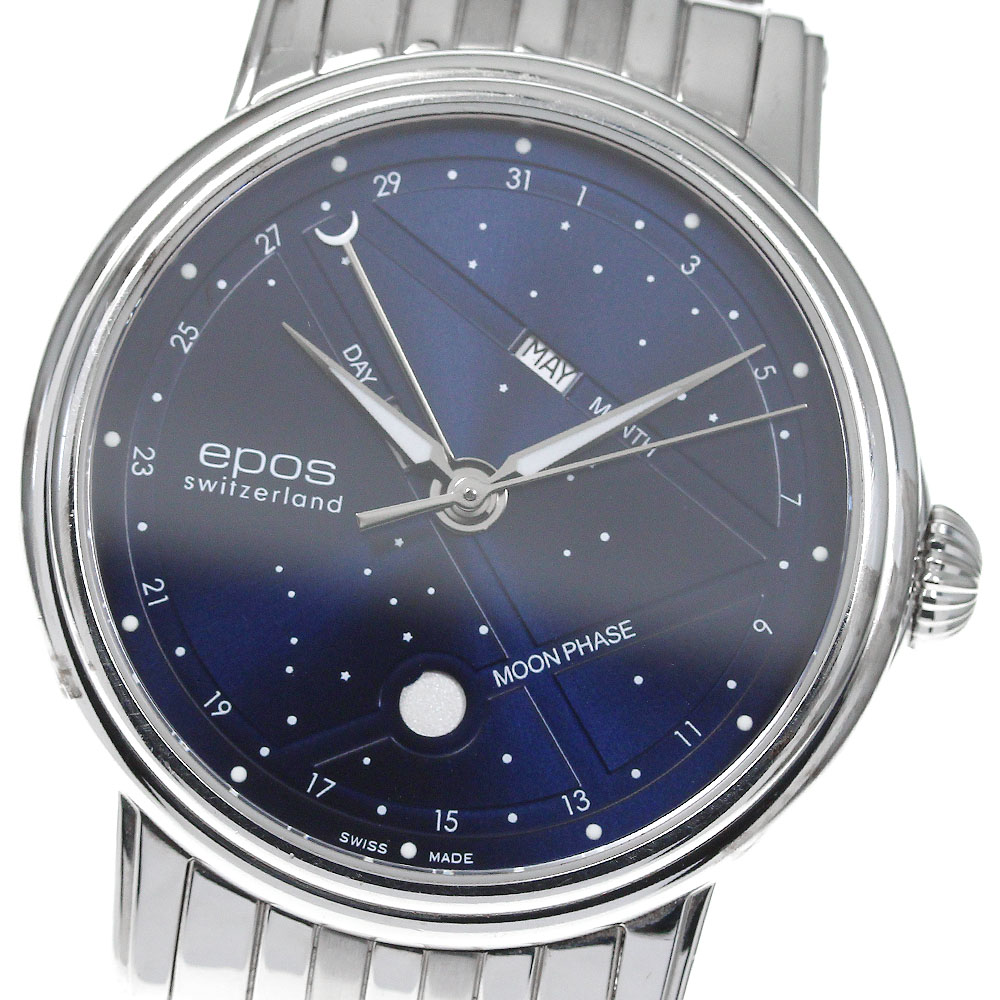 【楽天市場】エポス EPOS 3391 エモーション ナイトスカイ ムーンフェイズ 自動巻き メンズ 保証書付き_814600【中古】：CLOSER