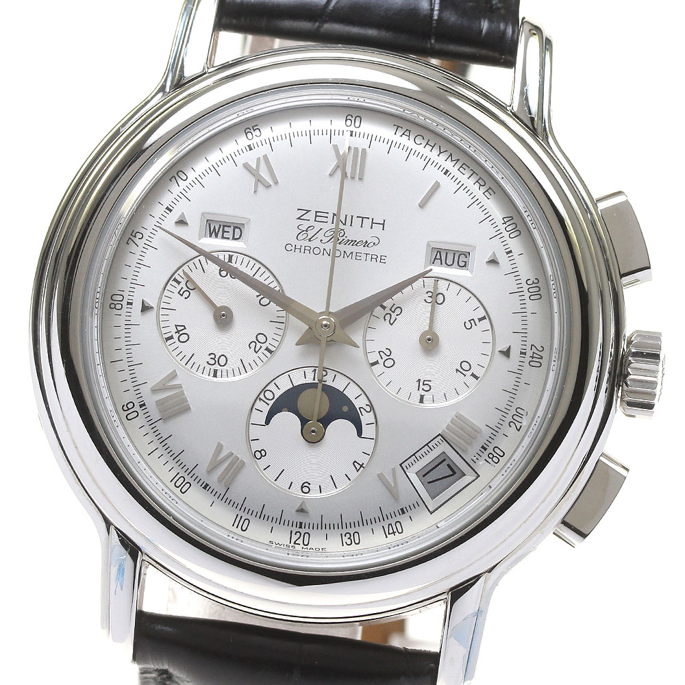 【楽天市場】訳あり ゼニス ZENITH 14/01.0240.410 クロノマスター ムーンフェイズ トリプルカレンダー 自動巻き メンズ ...