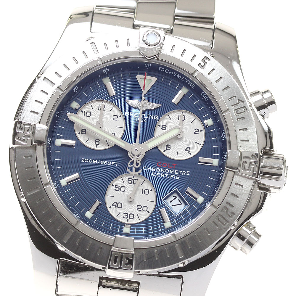 【楽天市場】ブライトリング BREITLING A73380 コルト クロノグラフ クォーツ メンズ 保証書付き_801955【中古】：CLOSER