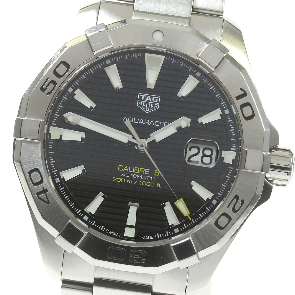 【楽天市場】訳あり タグホイヤー TAG HEUER WAY2010-0 アクアレーサー キャリバー5 デイト 自動巻き メンズ 保証書付き ...