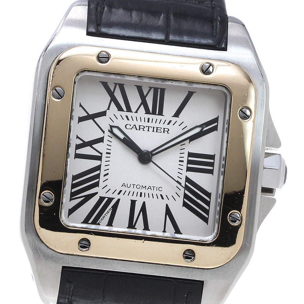 【楽天市場】カルティエ CARTIER W20072X7 サントス100 LM K18YGベゼル 自動巻き メンズ _845090【中古 ...