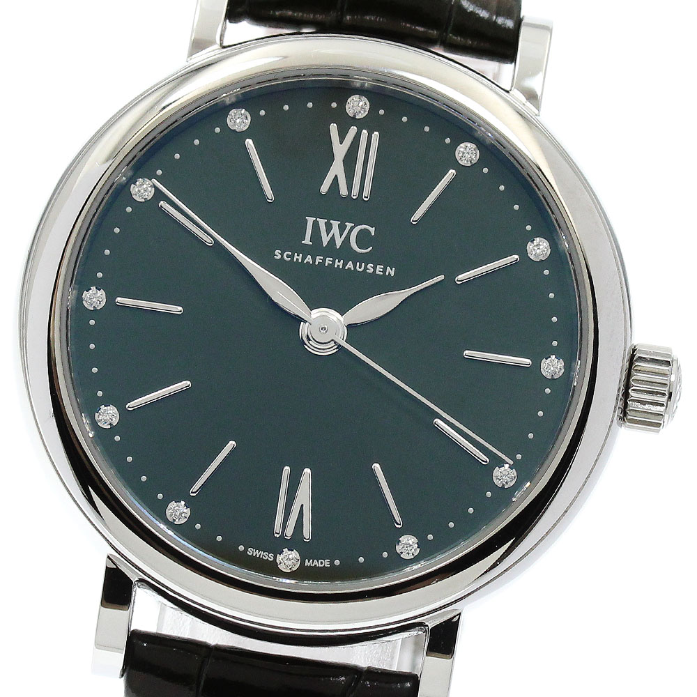 【楽天市場】IWC SCHAFFHAUSEN IW357405 ポートフィノ オートマティック 34 12Pダイヤ 自動巻き レディース 良品 ...