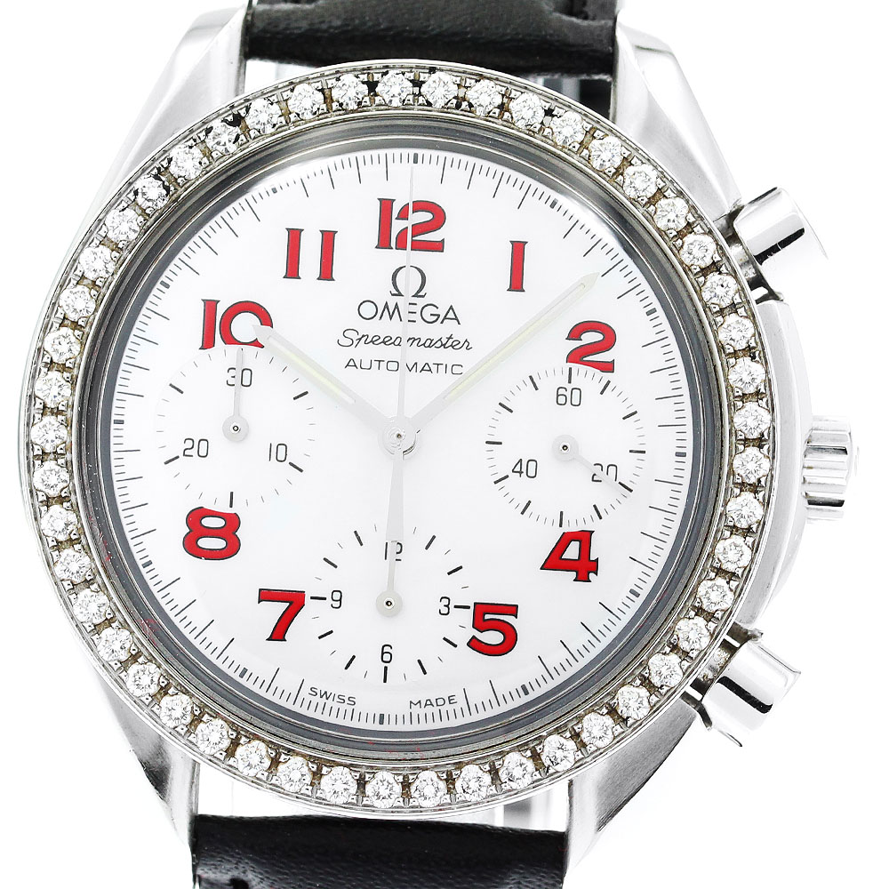 【楽天市場】オメガ OMEGA 3815.79.40 スピードマスター クロノグラフ ダイヤベゼル 自動巻き レディース 箱・保証書付き ...