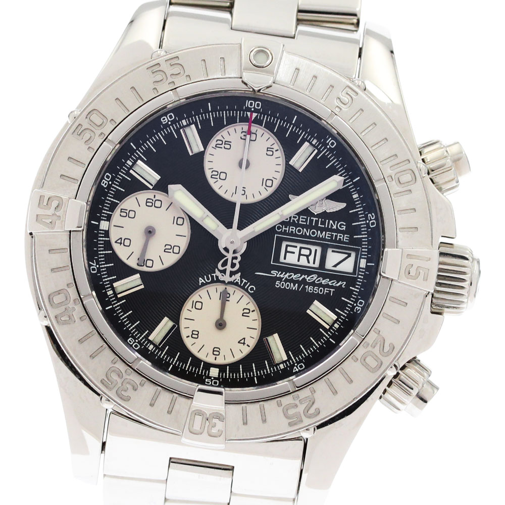 【楽天市場】ブライトリング BREITLING A13340 スーパーオーシャン クロノグラフ デイデイト 自動巻き メンズ 良品 ...