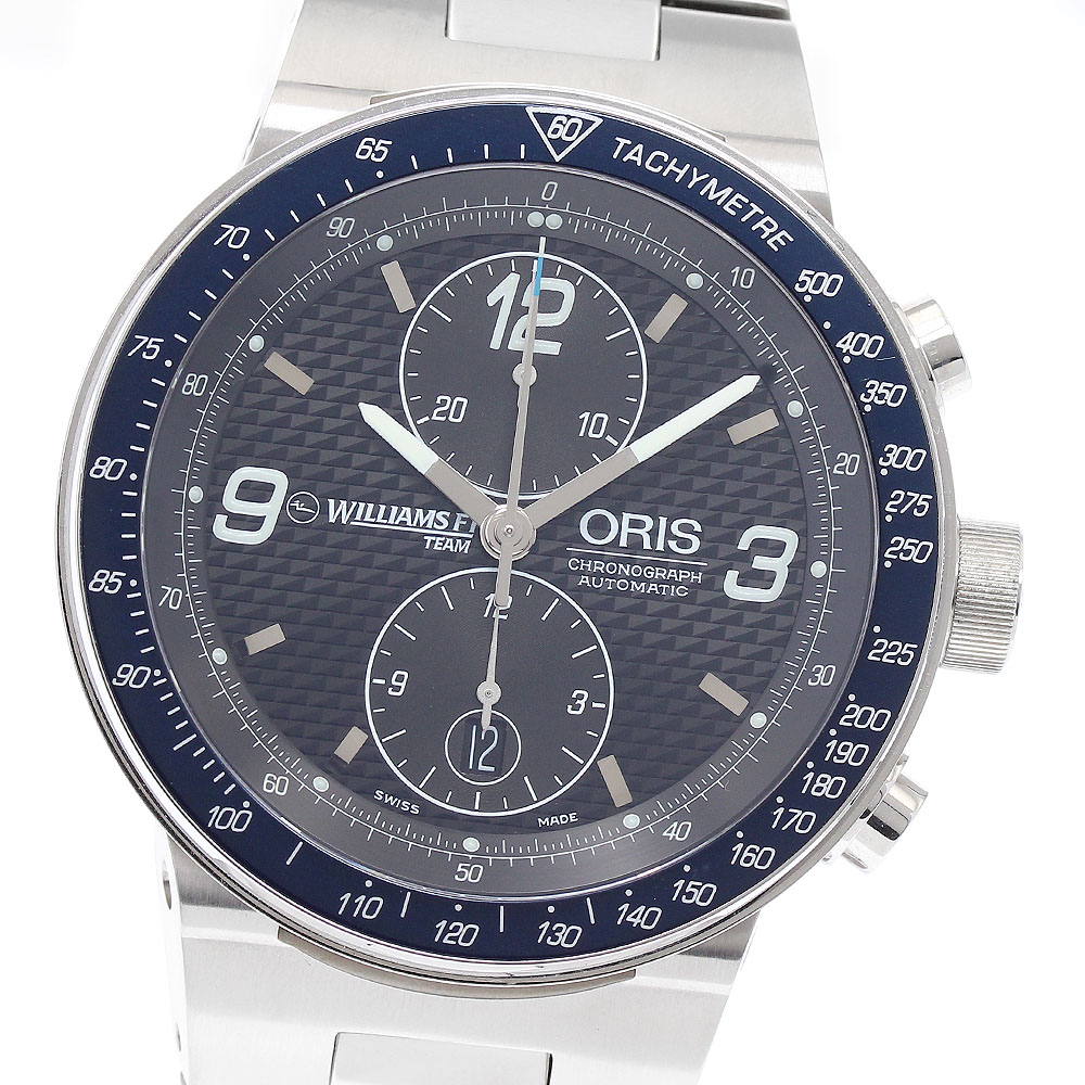 【楽天市場】オリス ORIS 01 673 7563 4184 ウィリアムズF-1チーム デイト クロノグラフ 自動巻き メンズ 美品 箱 ...