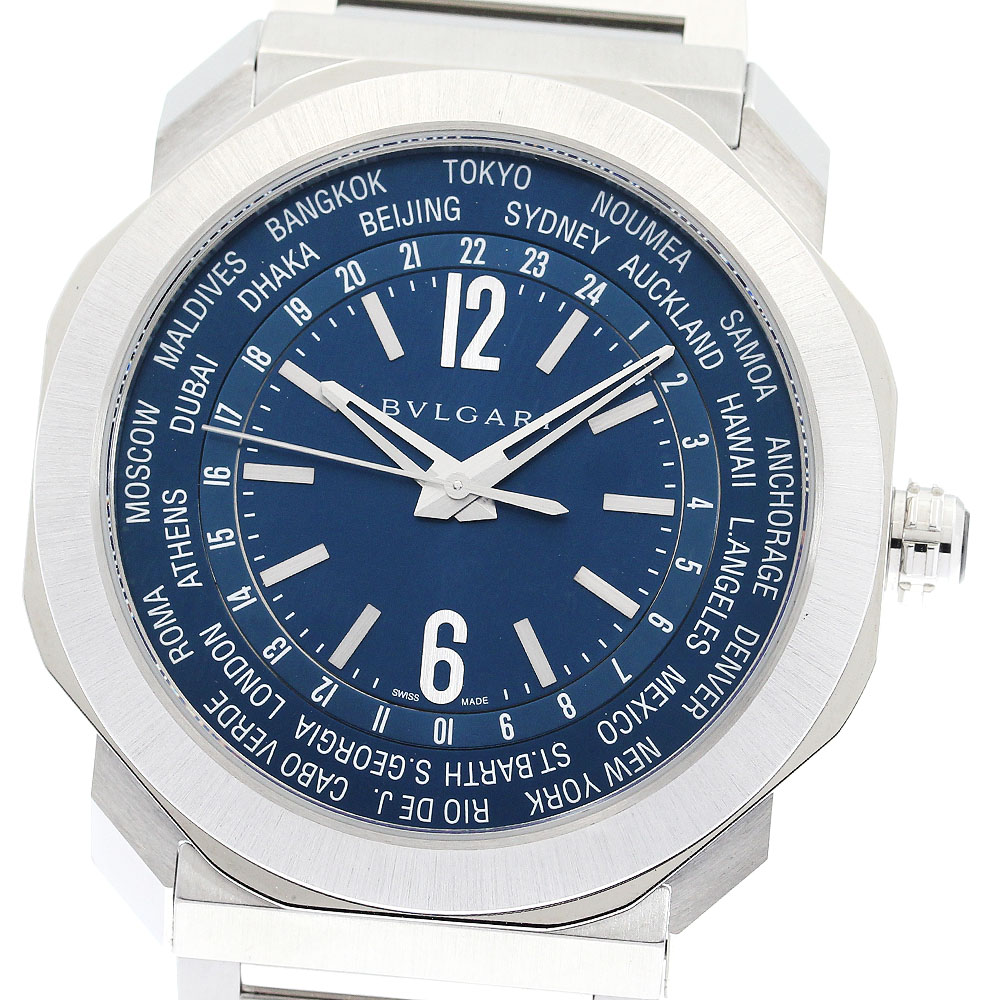 【楽天市場】ブルガリ BVLGARI OC41SWT オクト ローマ ワールドタイマー 自動巻き メンズ 美品 _894321【中古】：CLOSER