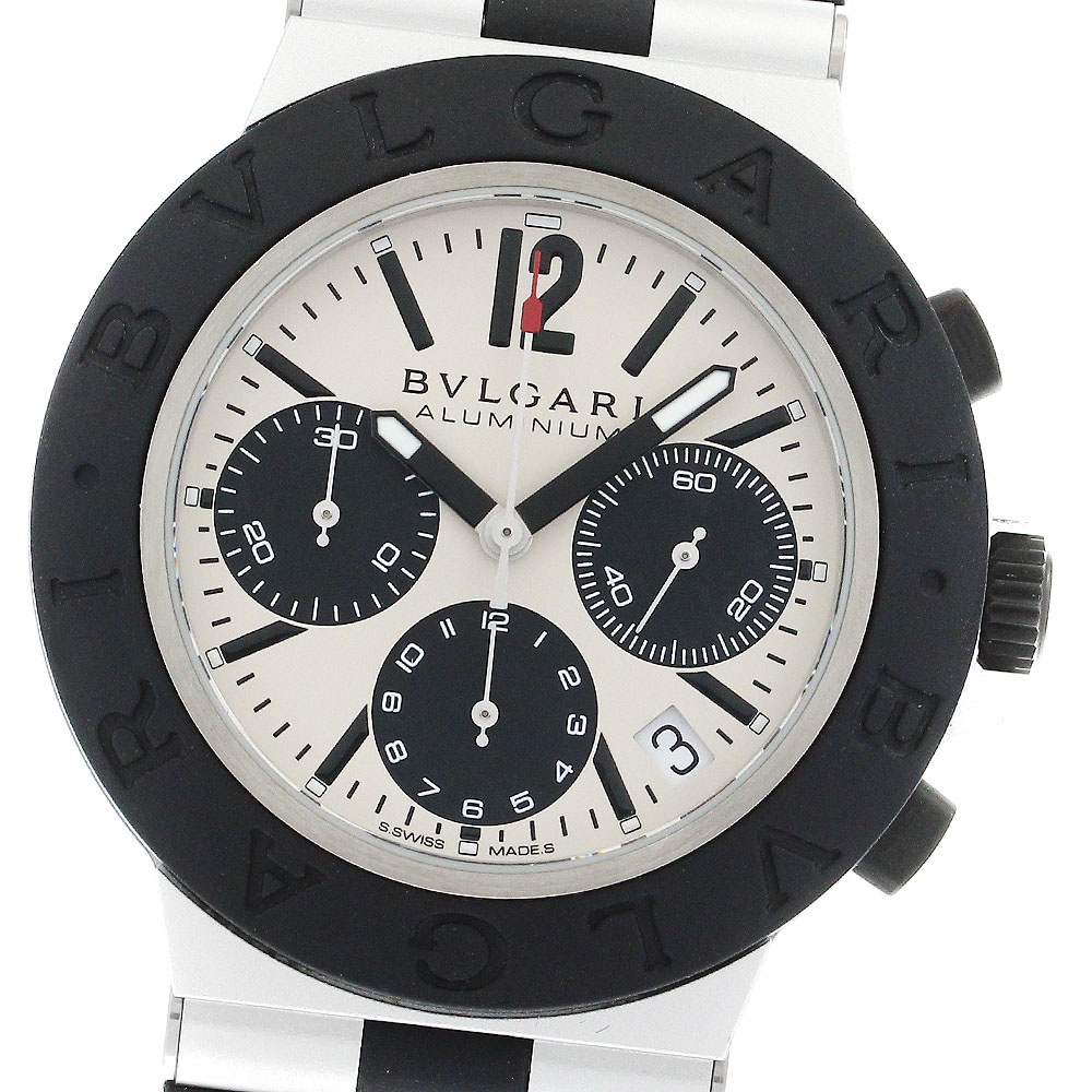 【楽天市場】ブルガリ BVLGARI BB40ATCH/103383 アルミニウム デイト クロノグラフ 自動巻き メンズ 美品 内箱・保証書 ...