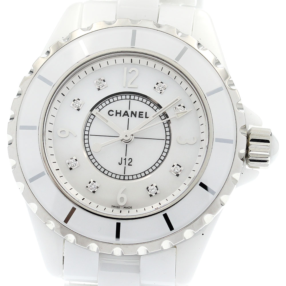 【楽天市場】シャネル CHANEL H2422 J12 33mm 白セラミック 8Pダイヤ クォーツ レディース 良品 保証書付き ...