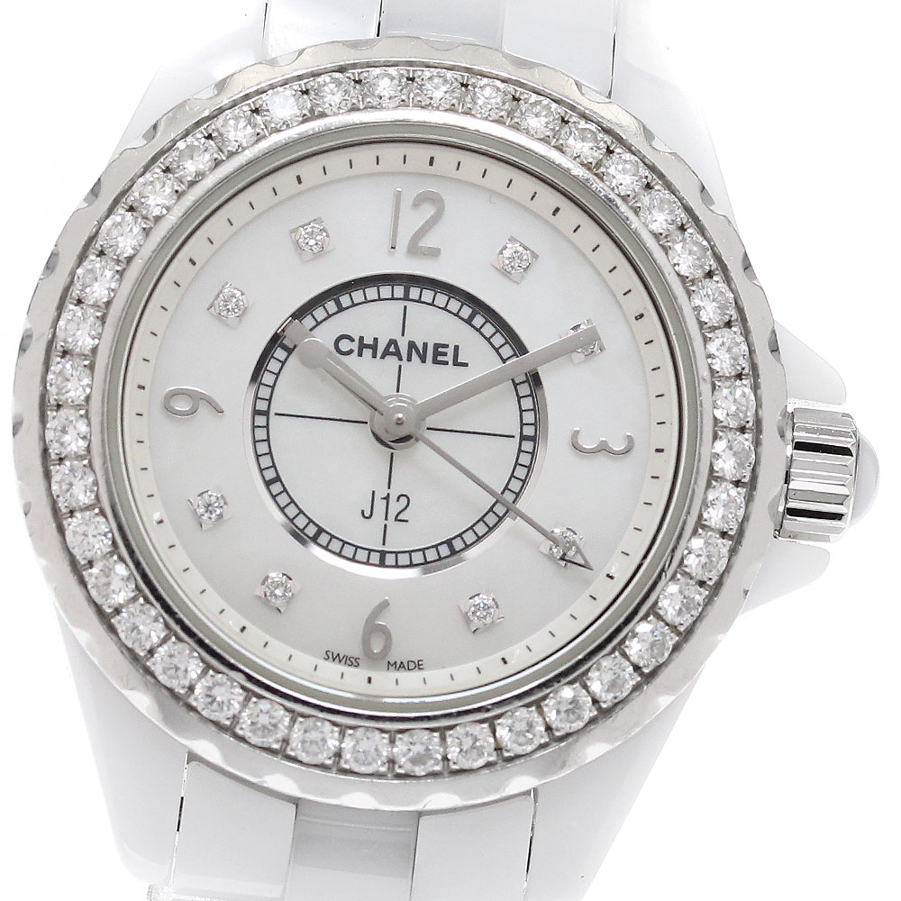 【楽天市場】シャネル CHANEL H2572 J12 ダイヤベゼル 8Pダイヤ クォーツ レディース _934621【中古】：CLOSER