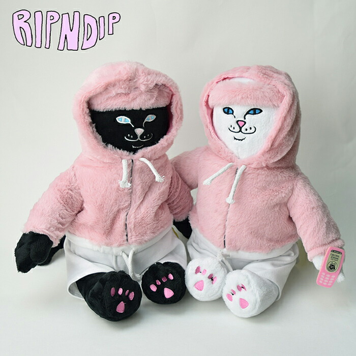 【楽天市場】RIPNDIP リップンディップ ぬいぐるみ キラ ナーム(WHITE)/キラ ジャーム(BLACK) ネコ 猫 人形 ドール ...