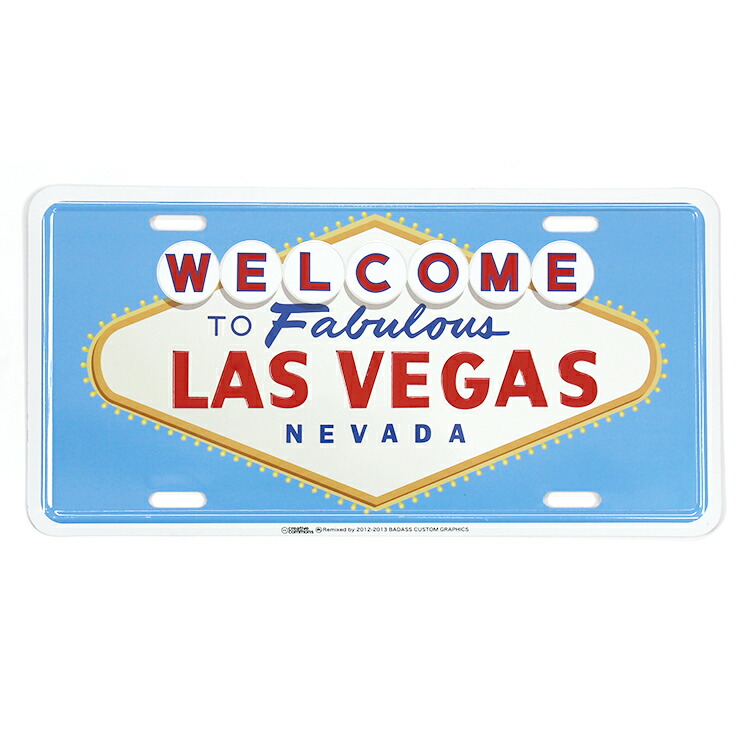 【楽天市場】CMプレート Welcome Las Vegas 縦15.3×横30.3cm ナンバープレート型 インテリア 看板 アルミ製 ...