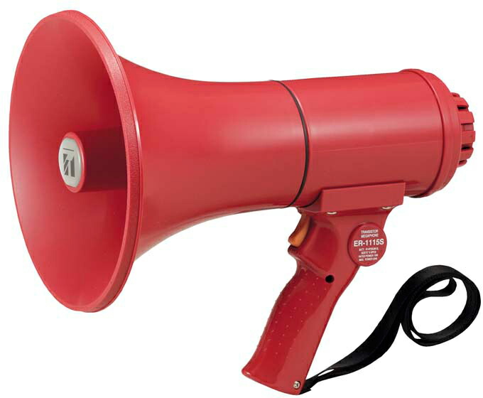 【楽天市場】Яティーオーエー/TOA 音響機器【ER-1115S】防滴メガホン 15W サイレン音付：家電と住設のイークローバー
