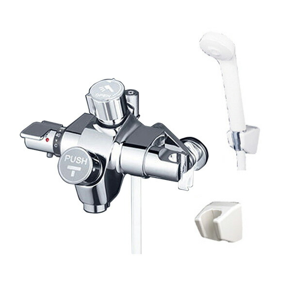 【楽天市場】KVK 水栓金具【KF3040NSV2】自閉式サーモスタットシャワー シャワーヘッド:白 ホース:白1.3m ハンガー:白 逆止弁付 (旧品番 KF3040NSV)〔HB〕：家電と ...