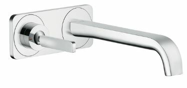 【楽天市場】ハンスグローエ【36114000】アクサーチッテリオE シングルレバー壁付式洗面混合水栓 220 (プレート付)〔EI〕：家電と ...