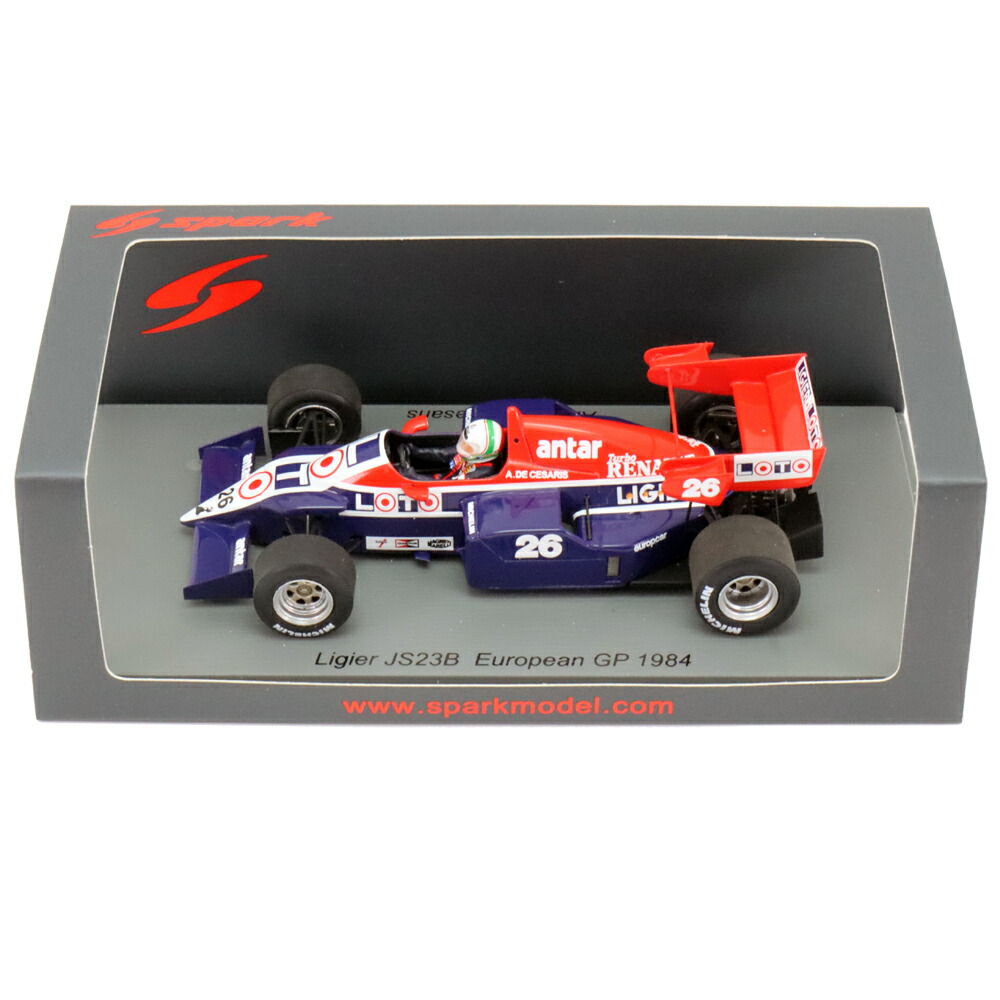 【楽天市場】スパーク 1/43 リジェ JS23B No.26 1984年 ヨーロピアンGP アンドレア デ チェザリス 決勝7位 模型 ...