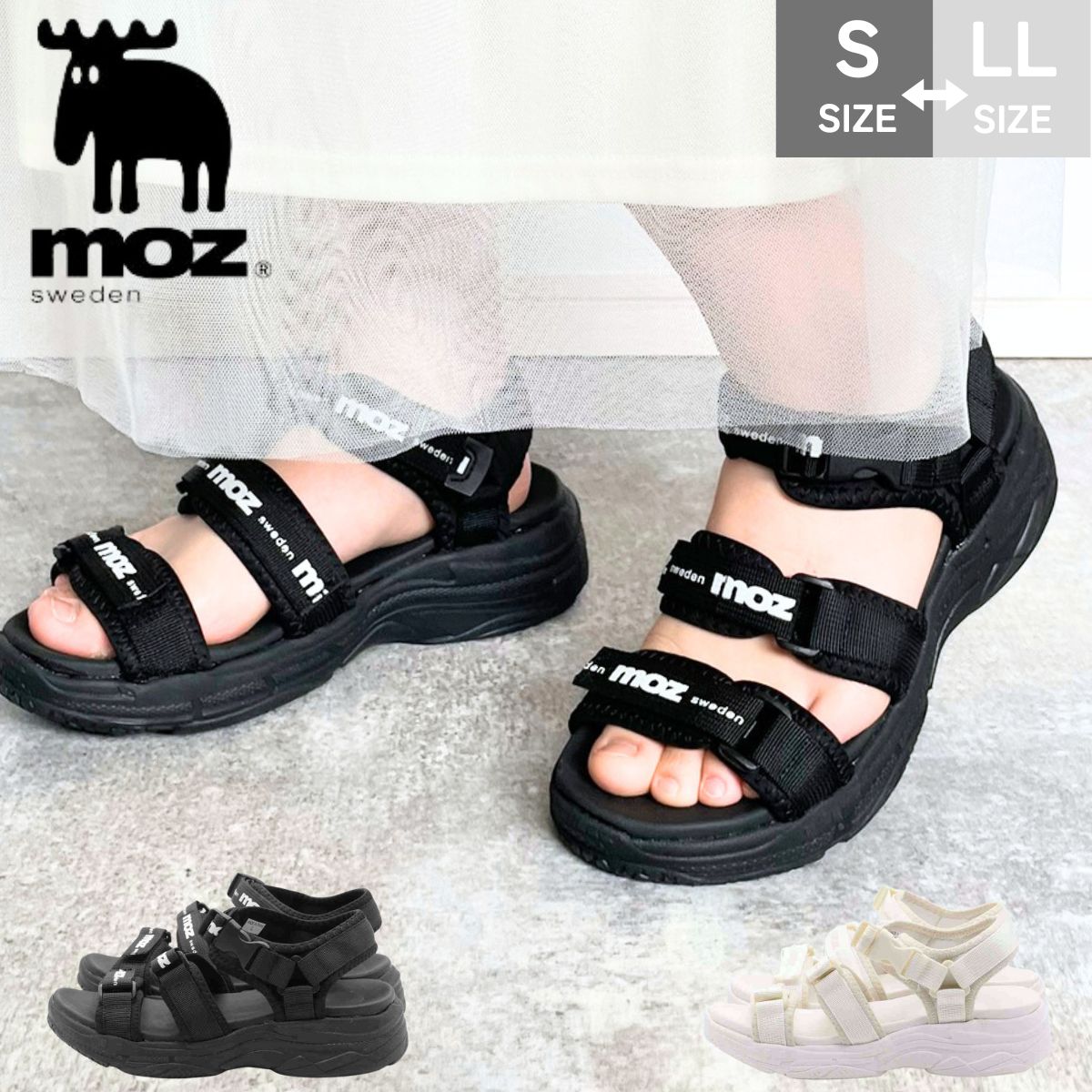 【楽天市場】【本日限定！10％OFFクーポン×P4倍×P2倍！】 moz モズ サンダル スポーツサンダル スポサン おしゃれ かわいい カジュアル 厚底 ココサンダル スニーカーサンダル ...
