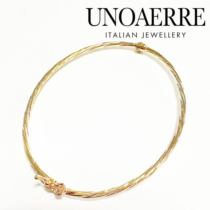 【楽天市場】UNOAERRE ウノアエレ バングル ブレスレット 18金 K18 ゴールド シンプル イタリア製 巾着袋＆ジュエリーBOX付き ...