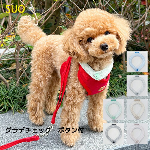 【楽天市場】【SUO RING for dogs 28°ICE】2024 スオリングフォードッグ 28℃アイス グラデチェック ボタン付 （XSB・SSB・SB・MB・LB・LLBサイズ）〈全 ...