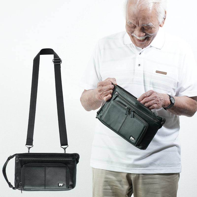 楽天市場】レザー ショルダーバッグ メンズ シニア ゴールデンベア