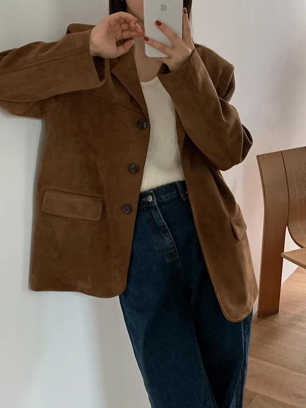 【楽天市場】レオールウィンタースエードカラーハーフジャケット ジャケット single-breasted-jacket レディース｜韓国 frenchaube｜コーディブック：CODIBOOK