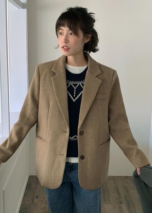 【楽天市場】モブウールハーフジャケット ジャケット single-breasted-jacket レディース｜韓国 From Beginning｜コーディブック：CODIBOOK