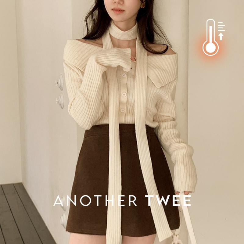 【楽天市場】コエナウールマフラーセットオフショルダーニット ニット カーディガン レディース｜韓国 ANOTHER TWEE｜コーディブック：CODIBOOK