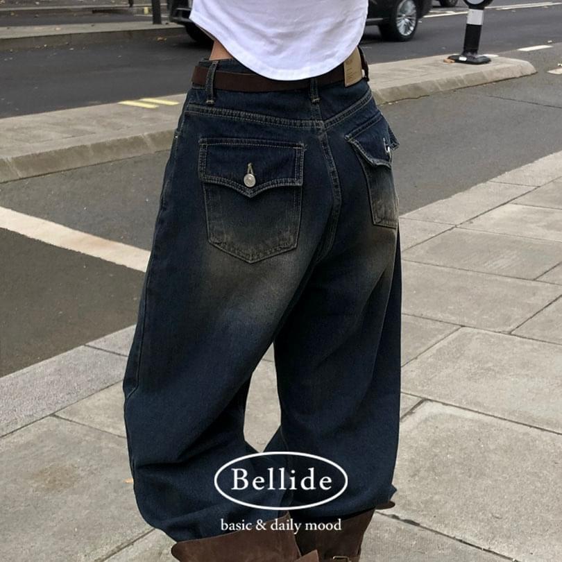 【楽天市場】[BELLIDE MADE] シアリング、バックポケットデニムワイドパンツ デニムパンツ レディース｜韓国 BEIDELLI｜コーディブック：CODIBOOK