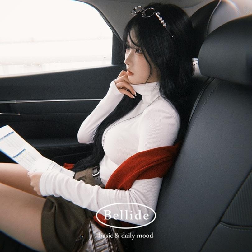 【楽天市場】本日出発│[BELLIDE MADE] ネイブ、リブタートルネックTシャツ 長袖 Tシャツ Tシャツ レディース｜韓国 BEIDELLI｜コーディブック：CODIBOOK