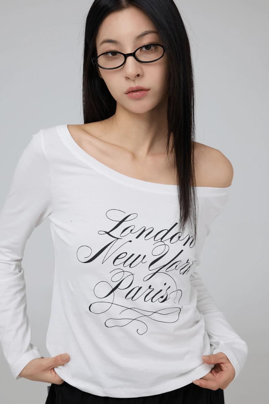 【楽天市場】シークレットレターオフショルダー 長袖 Tシャツ レディース｜韓国 porterna｜コーディブック：CODIBOOK