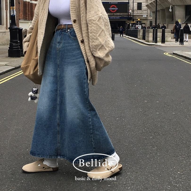【楽天市場】[BELLIDE MADE] デルト、スリットマキシロングデニムスカート スカート デニムスカート レディース｜韓国 BEIDELLI｜コーディブック：CODIBOOK